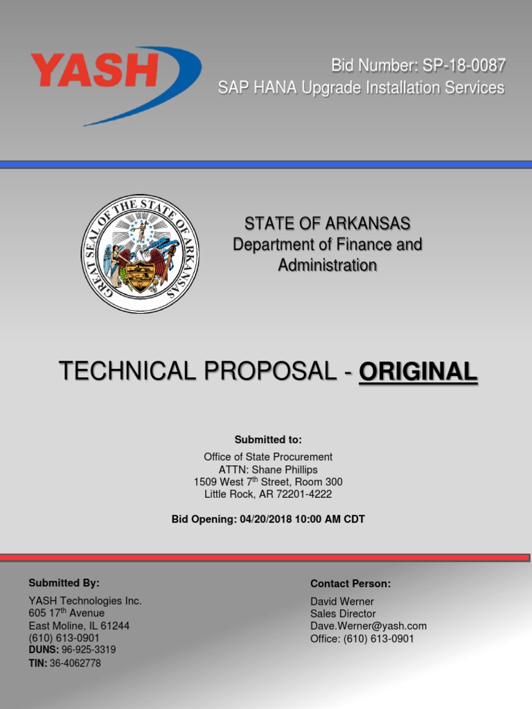 SAP YASH Technical Proposal | PDF | Cloud Computing | Databases