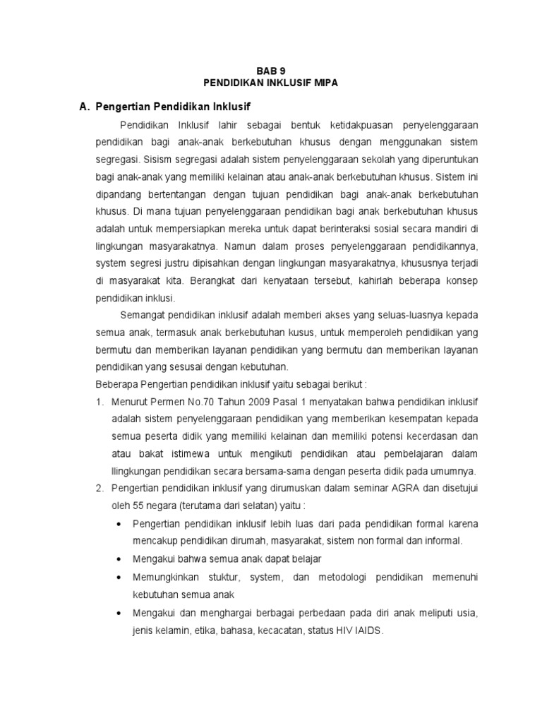 Konsep MIPA (Pengertian Inklusi Dan Landasan) | PDF | Kesehatan Holistik