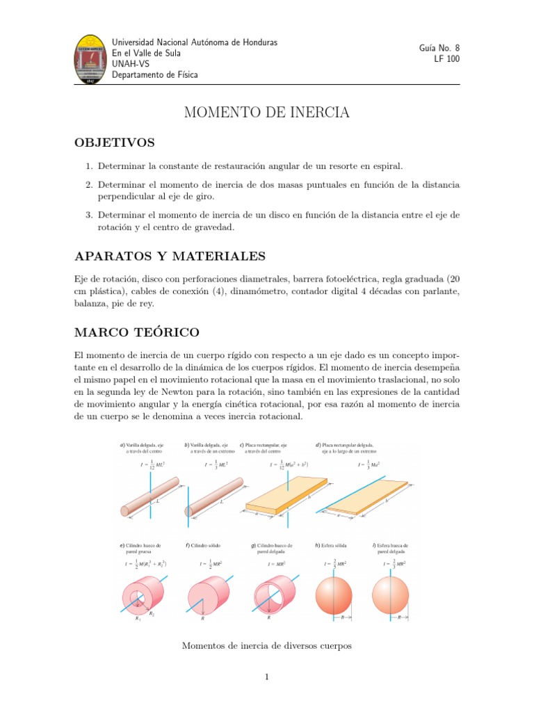 Momento de Inercia en Física Experimental | PDF | Rotación | Masa