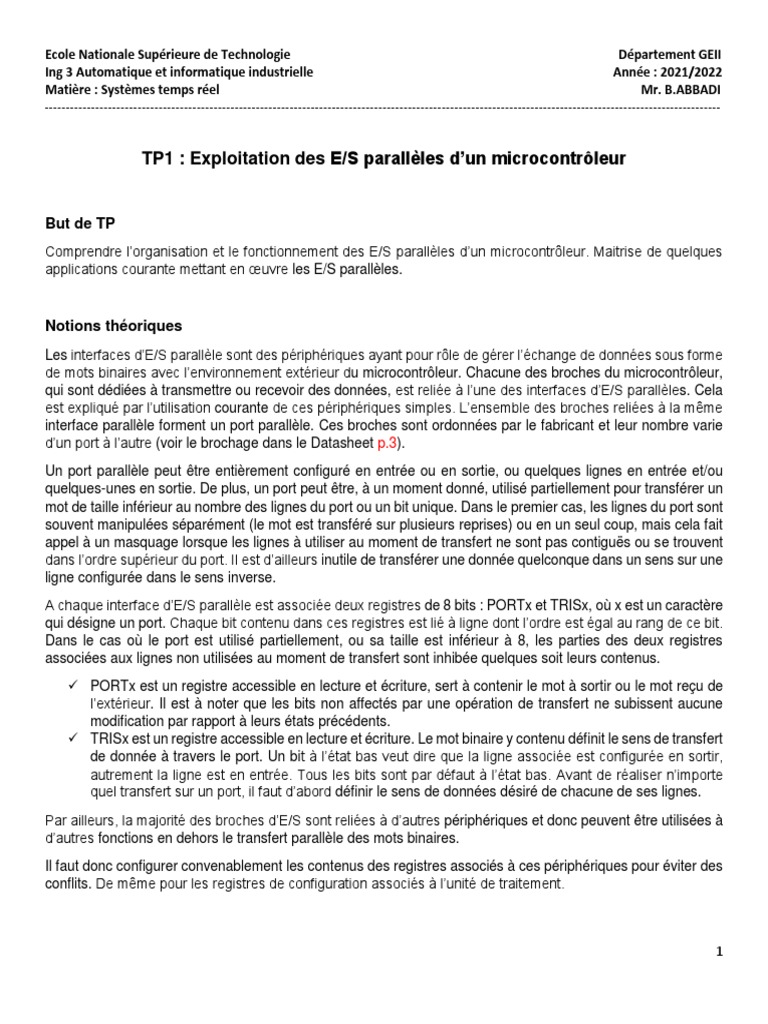TP1 Aii3 | PDF | Entrée/Sortie | Clavier d'ordinateur