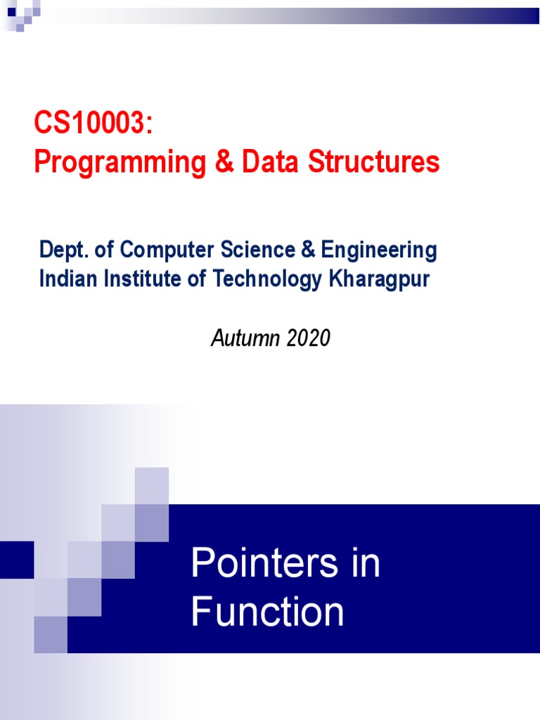 Lec 22 Pointersinfunction Pdf Pointer Computer Programming Array Data Structure