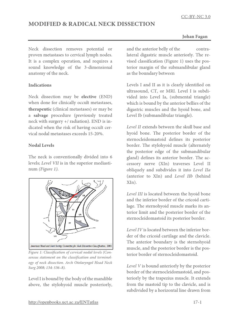 Modified & Radical Neck Dissection: Johan Fagan | PDF | Neck | Common ...