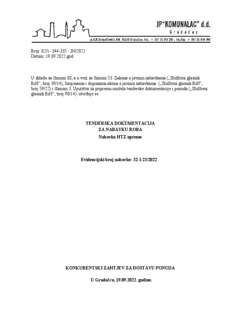 TD Nabavka HTZ Opreme | PDF