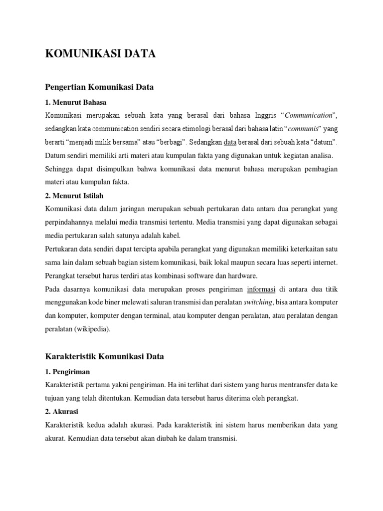 Komunikasi Data | PDF | Bisnis | Teknologi & Rekayasa