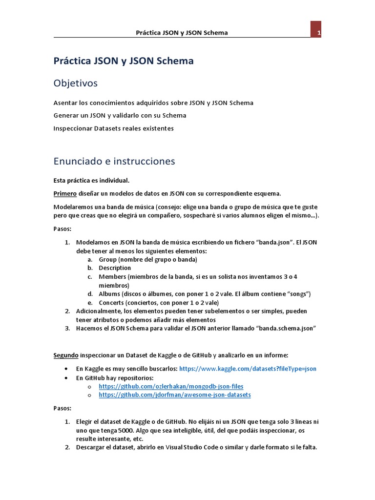 P1 - Json Schema PDF | PDF | Métodos y materiales de enseñanza