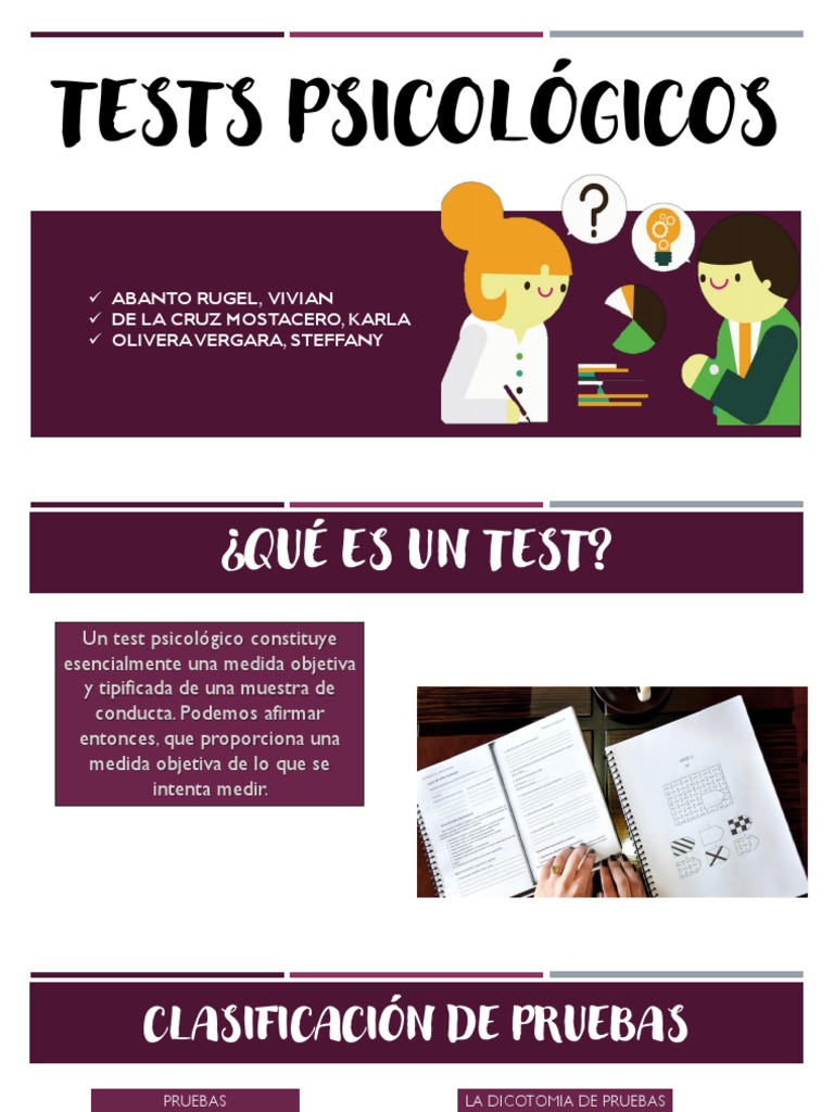 Clasificación de Tests Psicológicos | PDF | Sicología | Pruebas ...