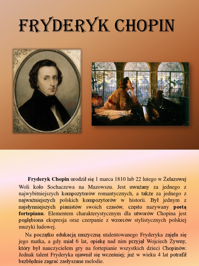 Fryderyk Chopin Prezentacja Liceum | PDF