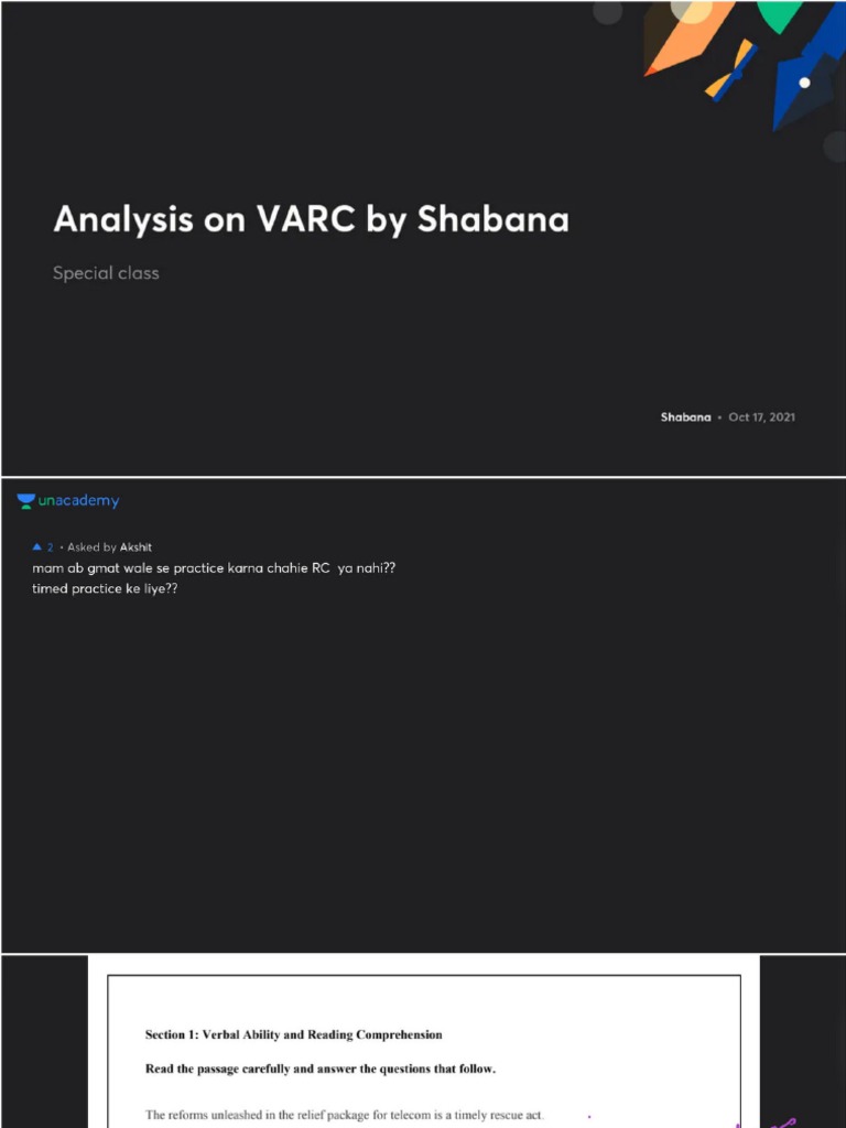 VARC Analysis For CAT | PDF