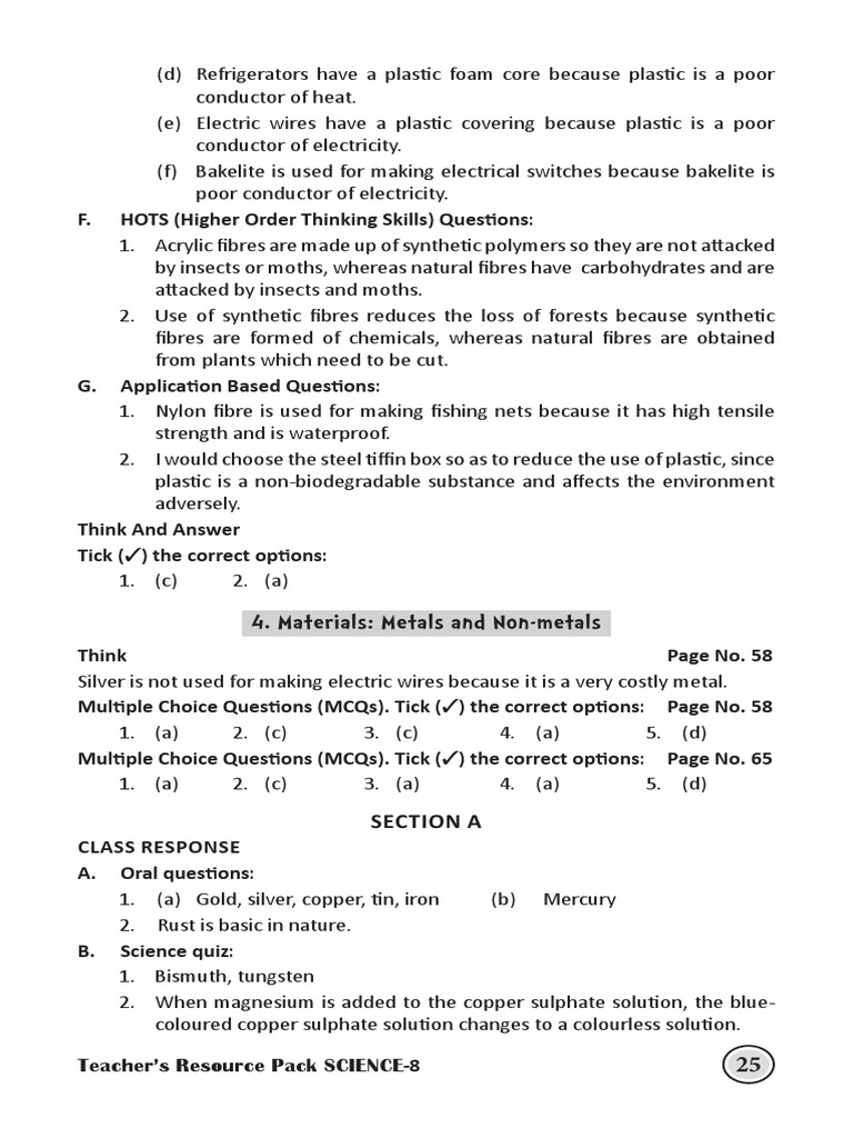 Cordova Class 8 Solution-12-15 | PDF | Oxide | Metals
