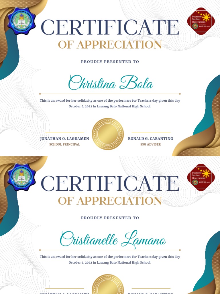 Blue and Purple Certificate of Achievement Award Template 1 1 | PDF