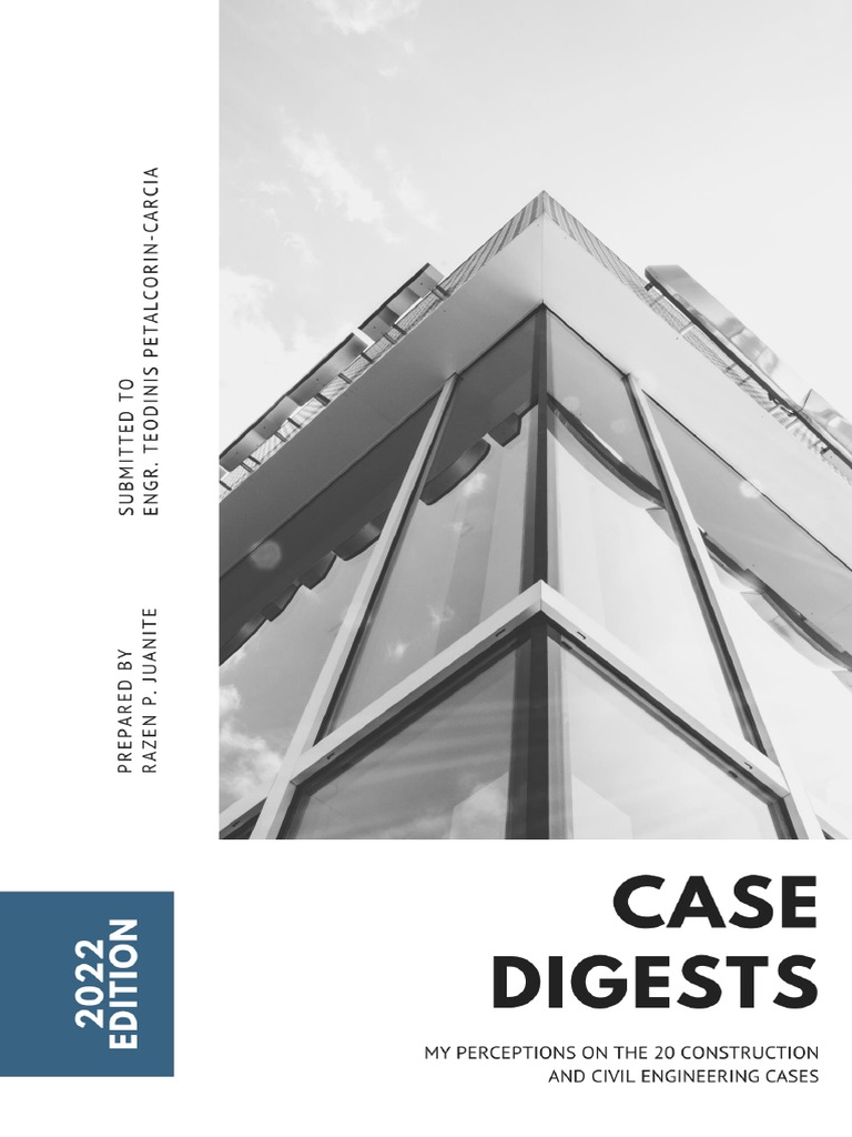 CASE DIGESTS - My Perception On The 20 Construction and Civil ...