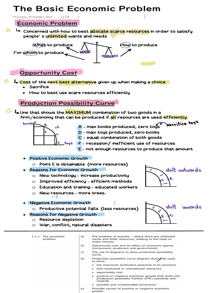 The Basic Economic Problem | PDF | Finance & Money Management | Social ...