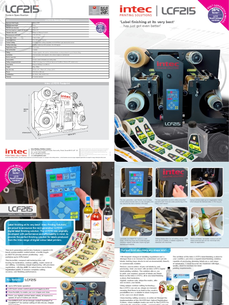 Intec LCF215 - BROCHURE - EN - WEB-JUNE-2020 | PDF | Touchscreen | Printer (Computing)