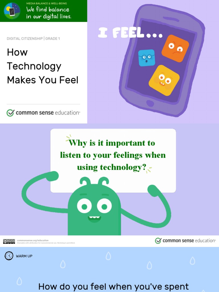 Feelings and Technology Tips (Grade 1 | PDF