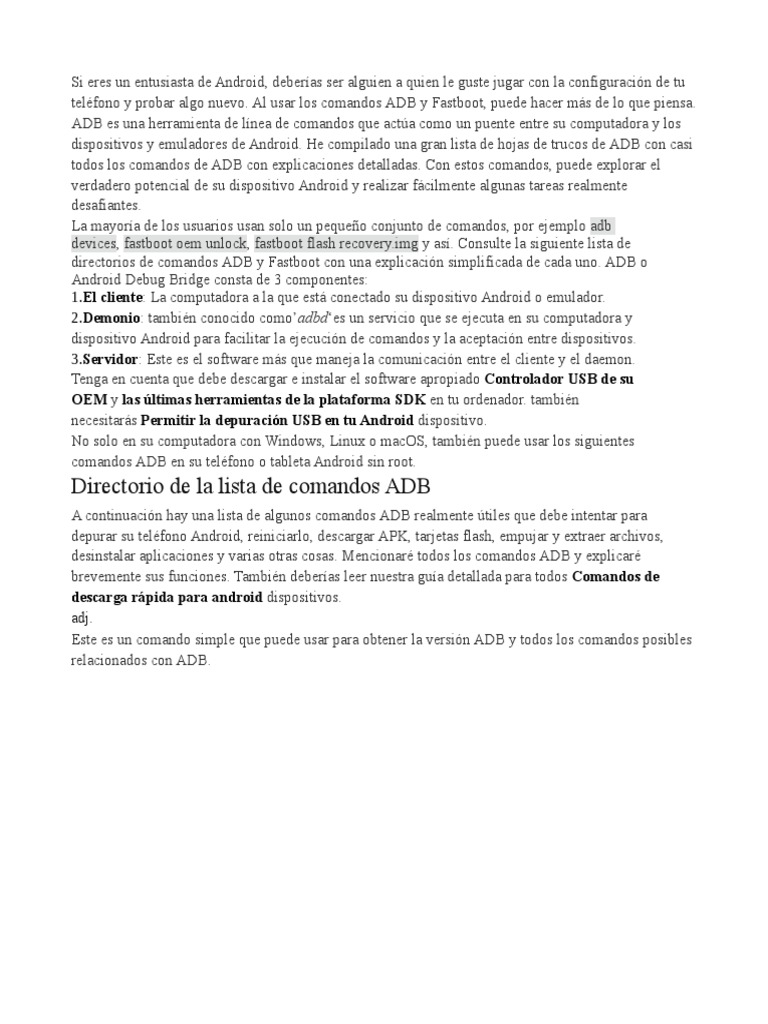 Guia Adb | PDF | Android (sistema operativo) | Archivo de computadora