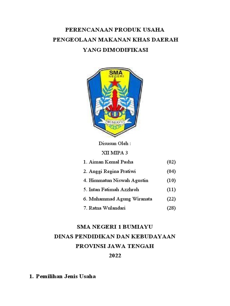 Proposal Usaha Batagor Burger | PDF