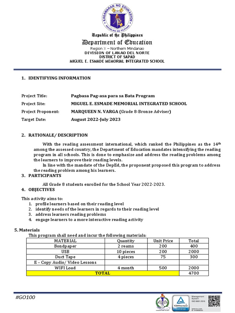 Reading Proposal | PDF