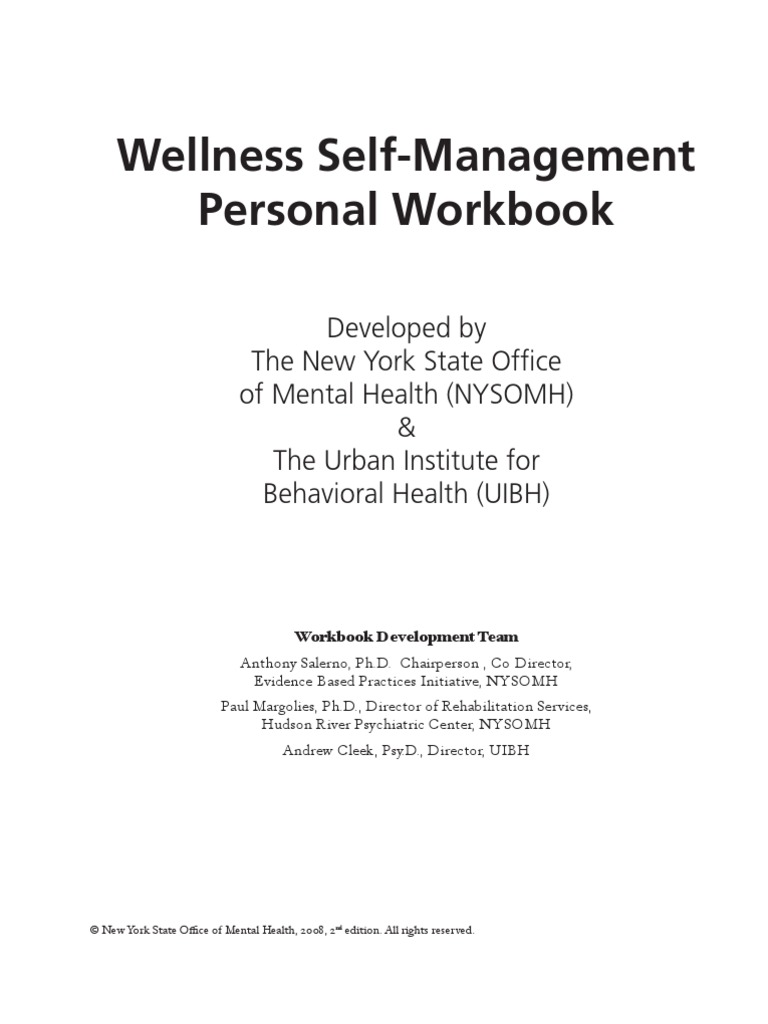 Sample WSM Workbook | PDF | Recovery Approach | Mental Disorder