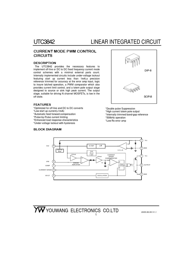 Utc3842 Youwangelectronics | PDF | Amplifier | Electronic Engineering