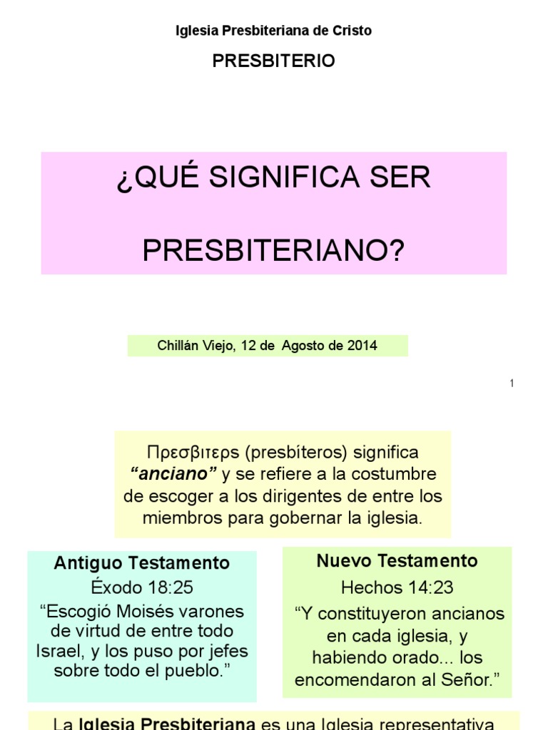 Que Significa Ser Presbiteriano | PDF | presbiterianismo | Pascua de ...