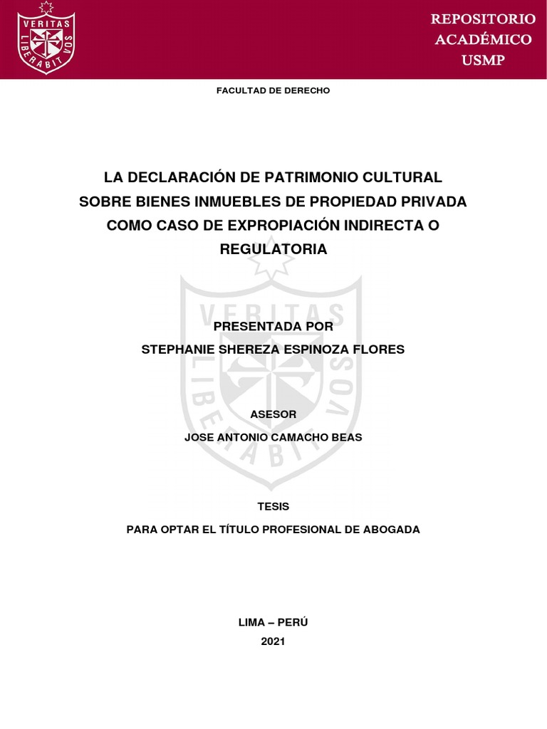 Espinoza Fss | PDF | Dominio eminente | Bienes (Ley)