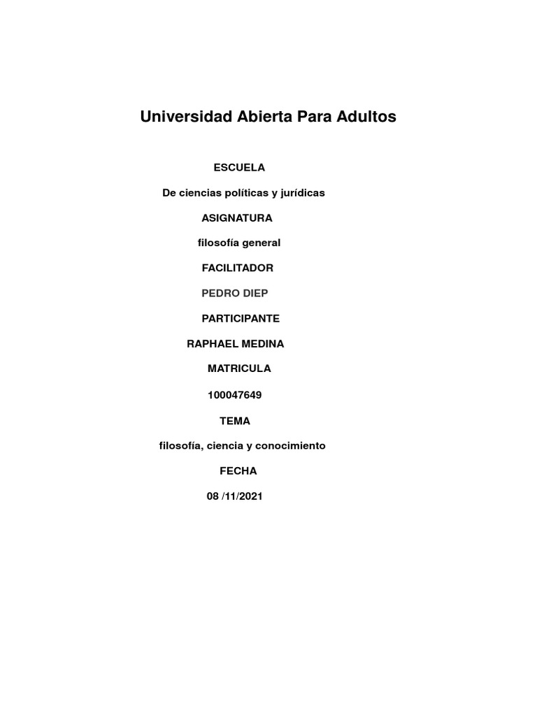 TAREA4 | PDF | Conocimiento | Realidad