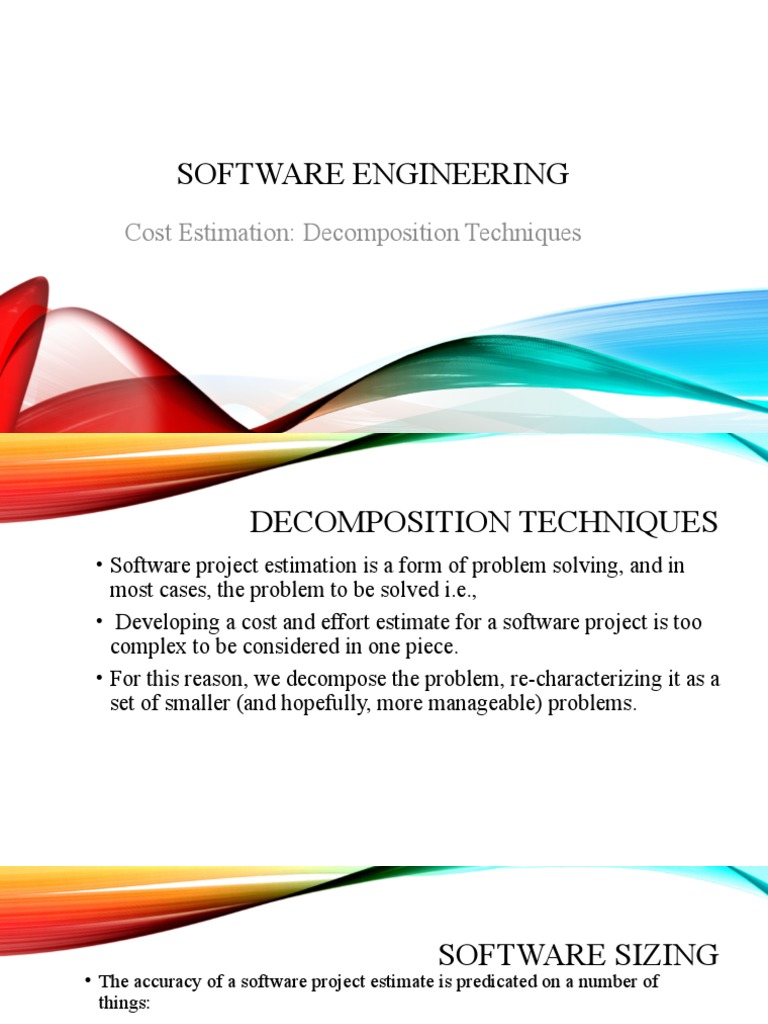 Software Engineering: Cost Estimation: Decomposition Techniques | PDF | Source Code | Systems ...