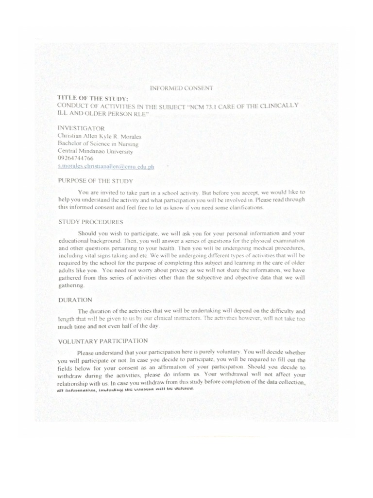 Signed Informed Consent Form | PDF