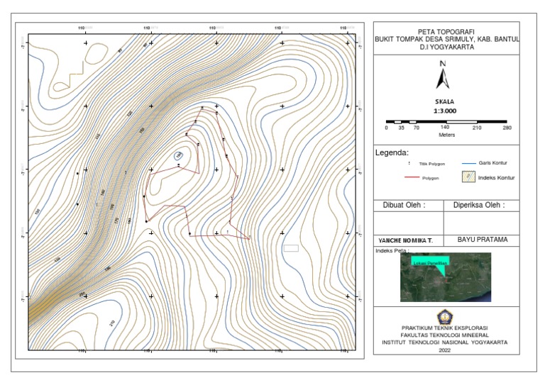 Topografi Bukit Tompak Desa Srimuly | PDF
