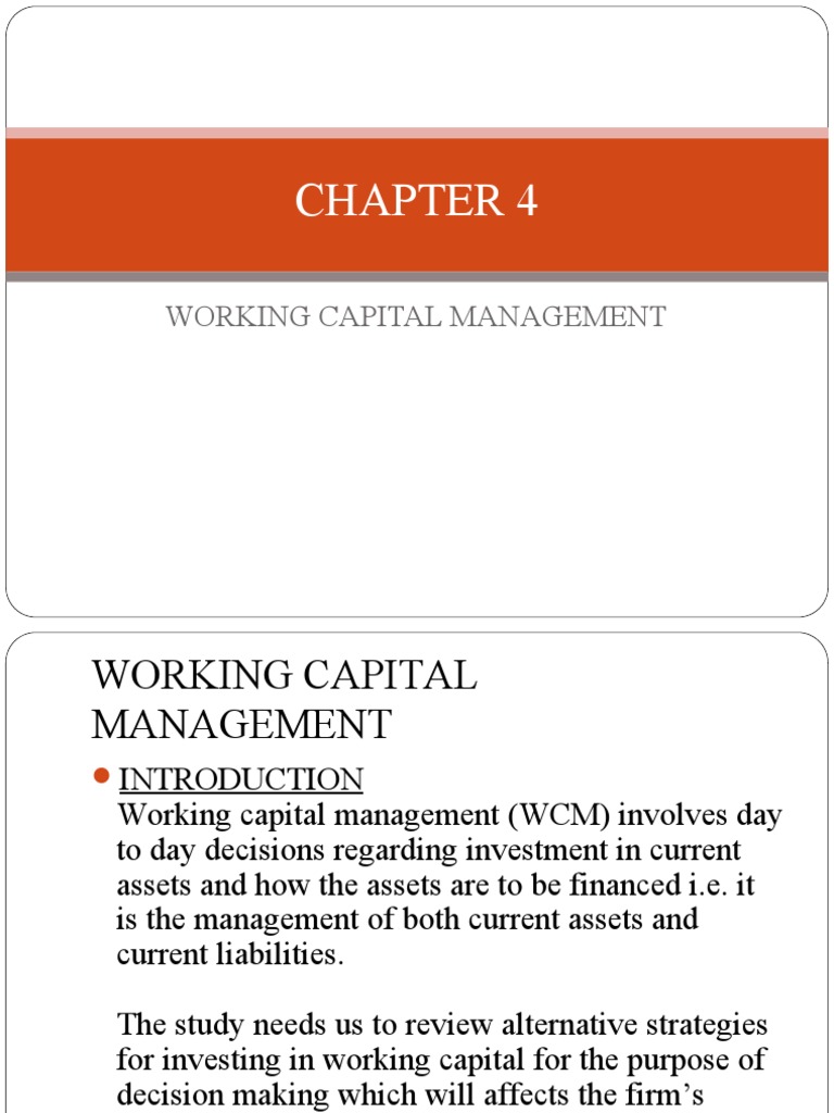 CHAPTER 5 - Working Capital Management | PDF | Working Capital | Market ...