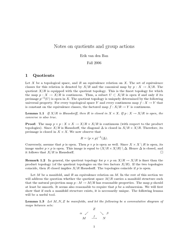 Topology & Manifolds for Mathematicians | PDF | Lie Groups ...