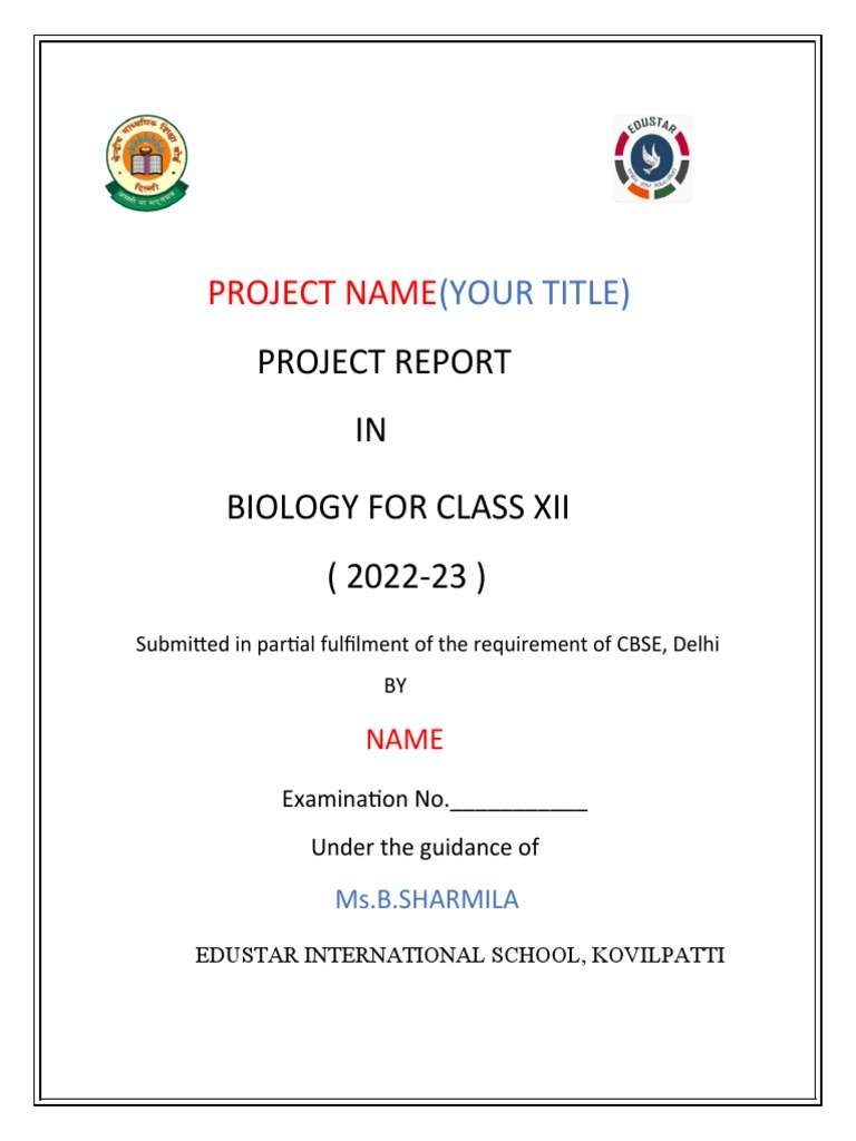 PROJECT-Biology Class 12 | PDF