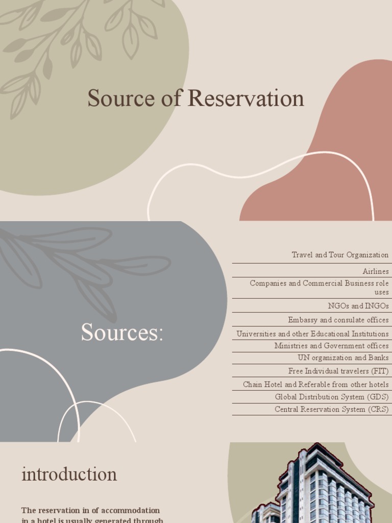 HPC 6 Sources of Reservation | PDF | Hotel | Tourism