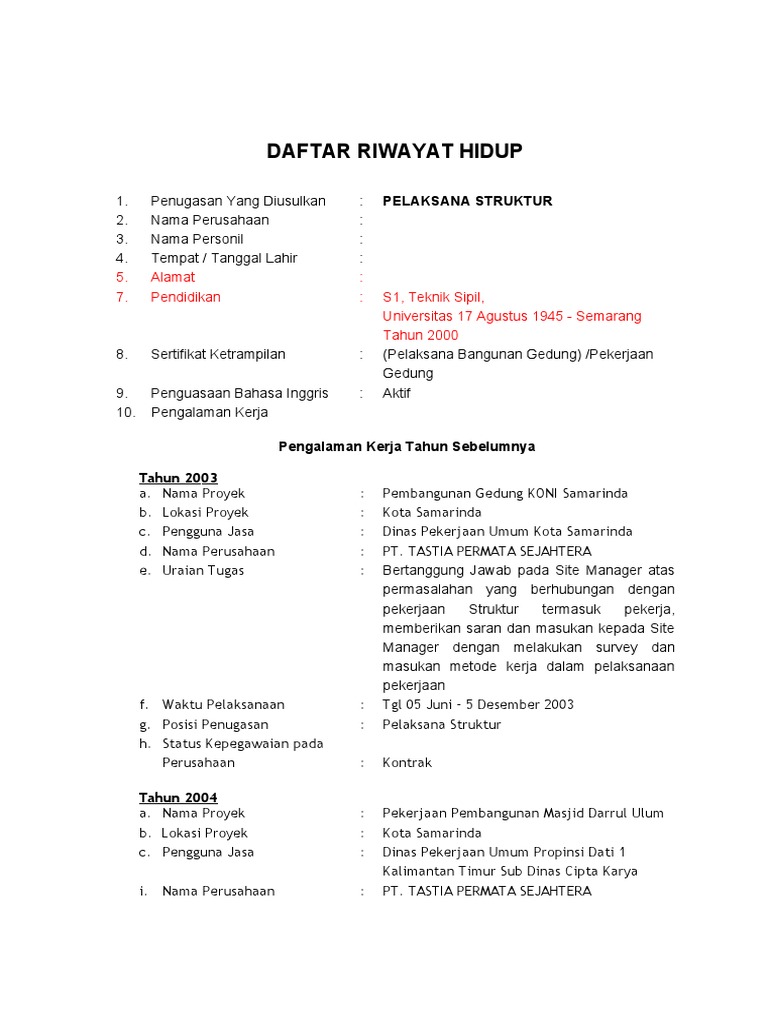 Cv. Pelaksana Struktur | PDF