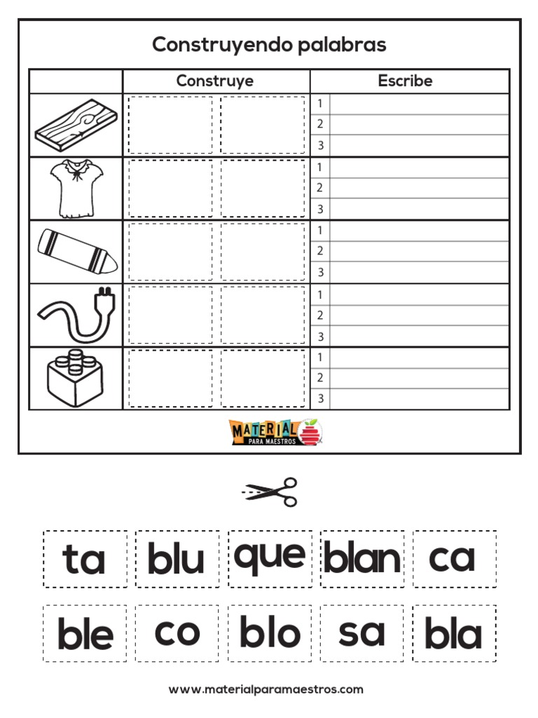 Construyendo Palabras Con Silabas Trabadas | PDF