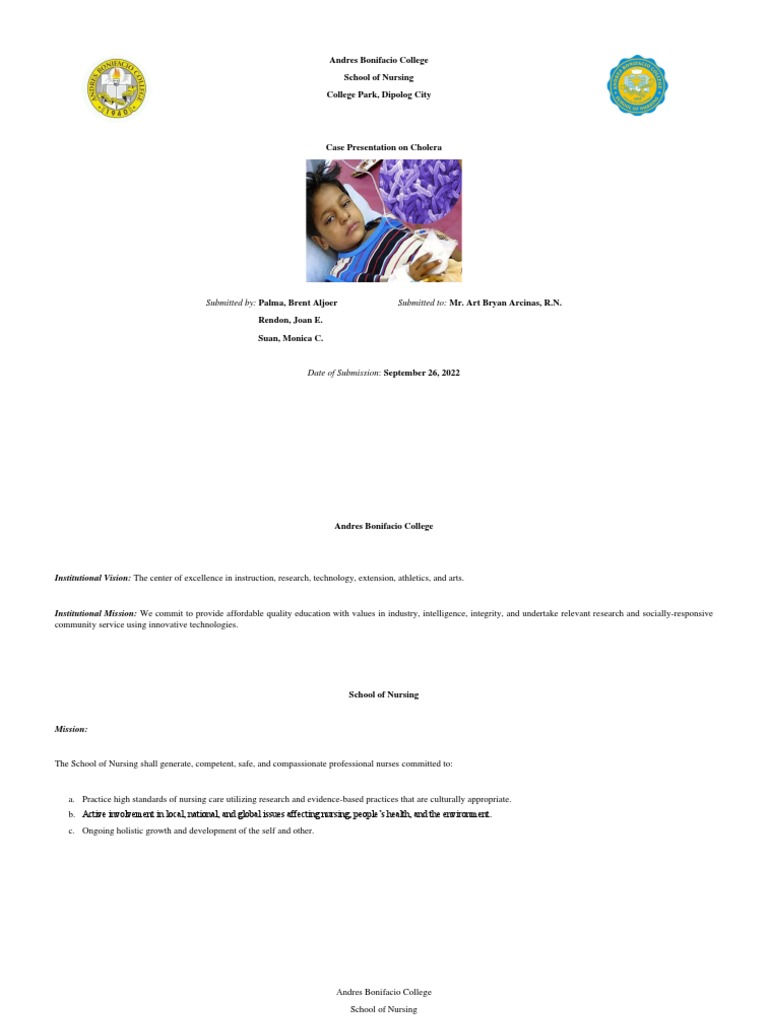 cholera-case-pres | PDF | Cholera | Small Intestine