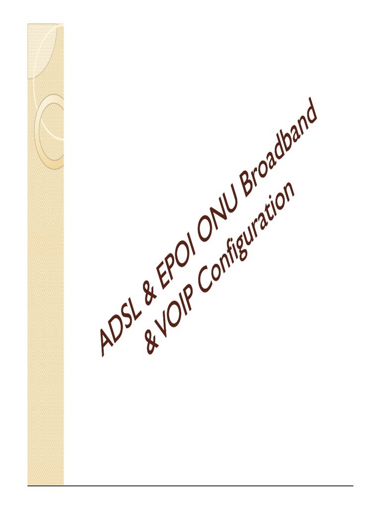 EPOI ONU Broadband and VoIP Configuration | PDF | Telecommunications | Computing