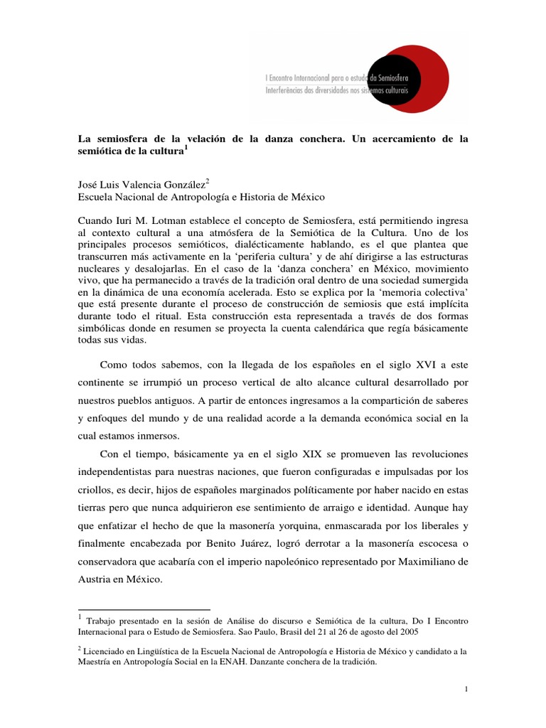 GONZÁLEZ - La Semiosfera de La Velación de La Danza Conchera - Un ...