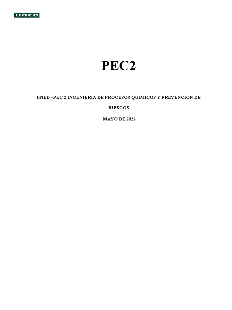 PEC2 - Ingeniería de Procesos Químicos Y Prevención Riesgos | PDF | Gasolina | Petróleo
