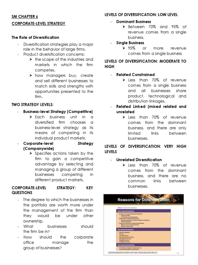 Chapter 6 | Download Free PDF | Diversification (Finance) | Mergers And Acquisitions