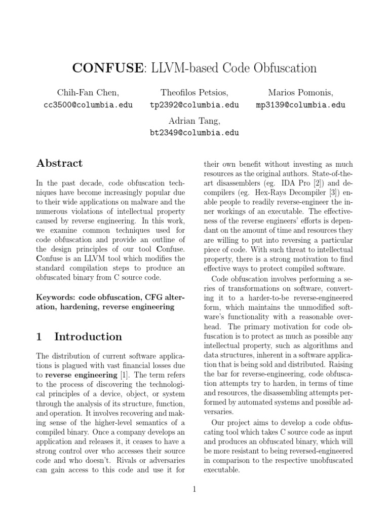 Confuse | Download Free PDF | Source Code | Compiler