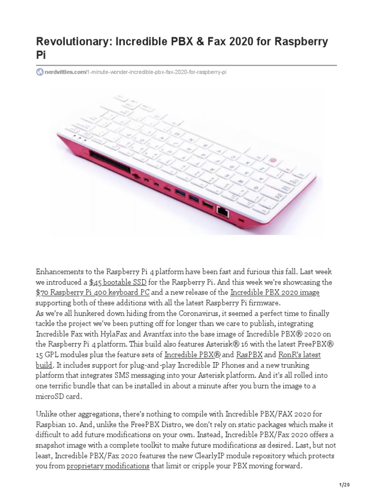 nerdvittles.com-Revolutionary Incredible PBX amp Fax 2020 for Raspberry ...