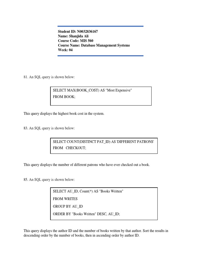 WEEK 4 Answer | PDF | Data | Computer Science