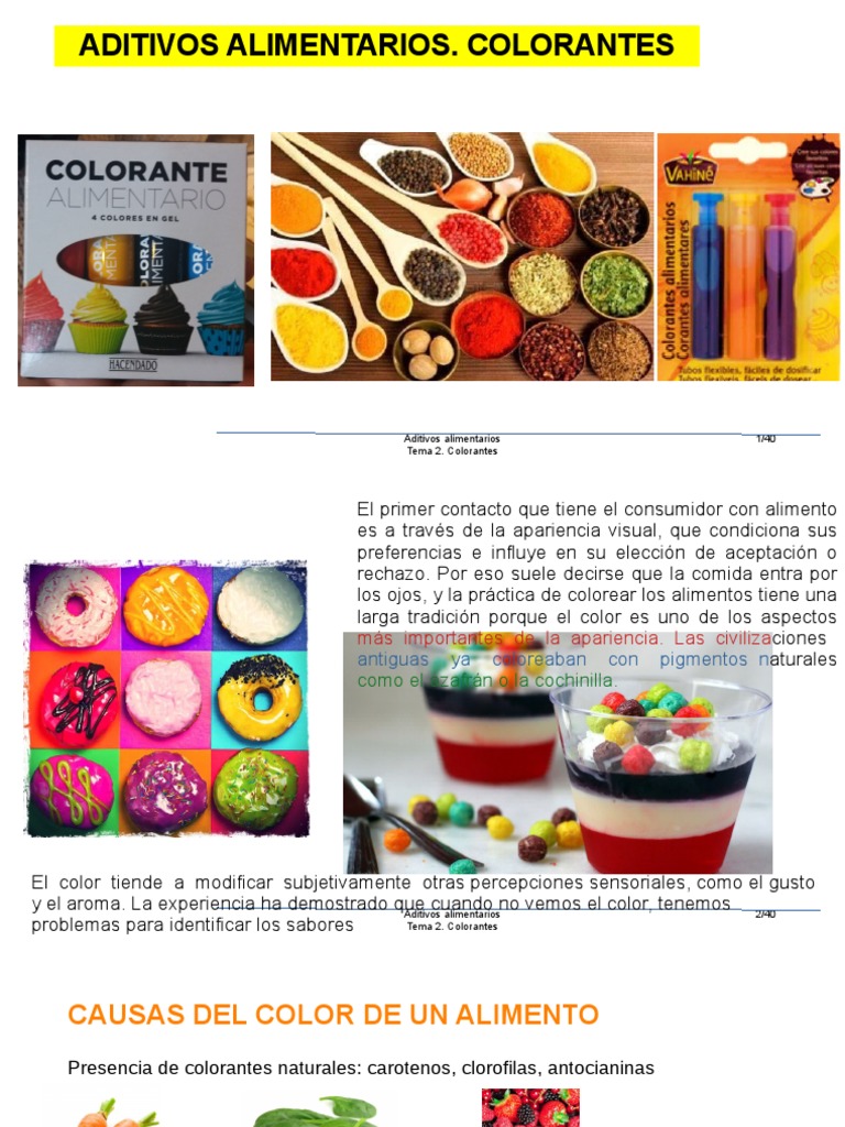 Colorantes | PDF | Alimentos | Color