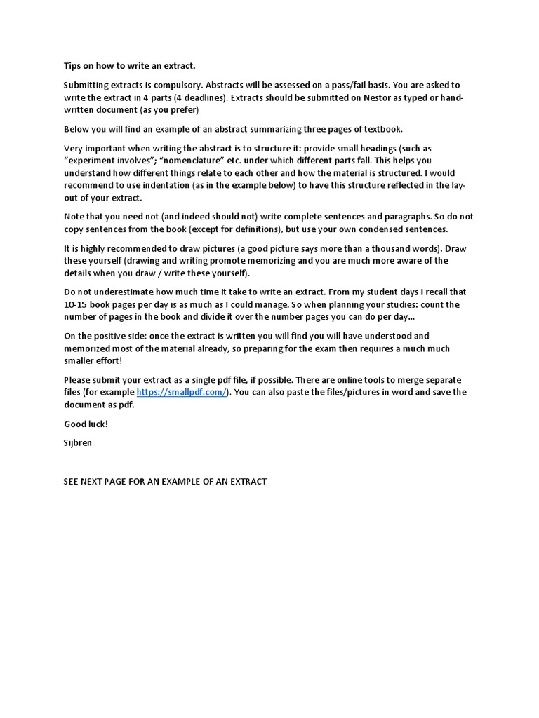 Writing Extracts in 4 Parts for Assessment | PDF