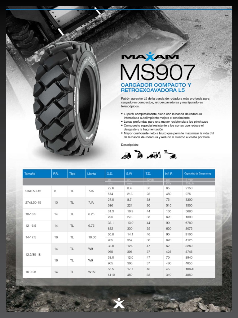 FICHA TECNICA LLANTA ms907 | PDF | Rueda | Partes de vehículo