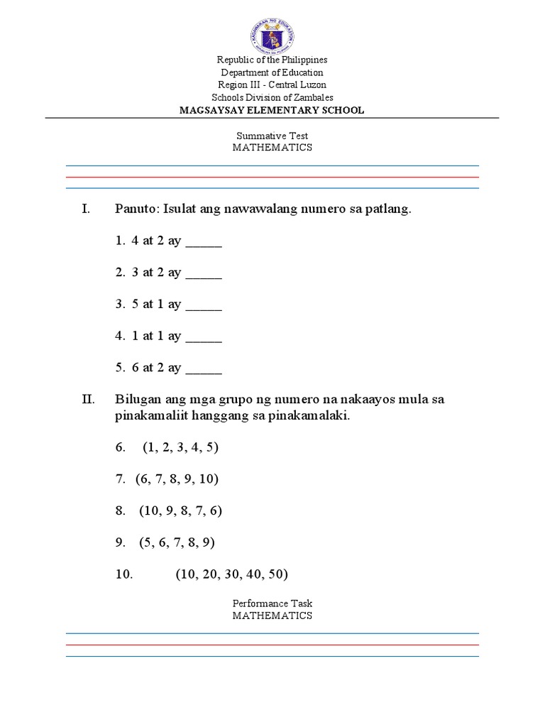 Summative Test | PDF