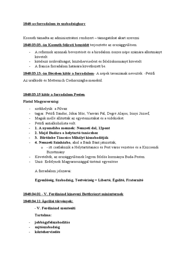 1848as Forradalom | PDF