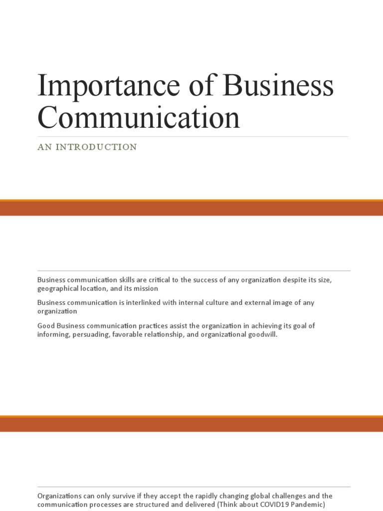 Importance of Business Communication: An Introduction | PDF | Communication | Information