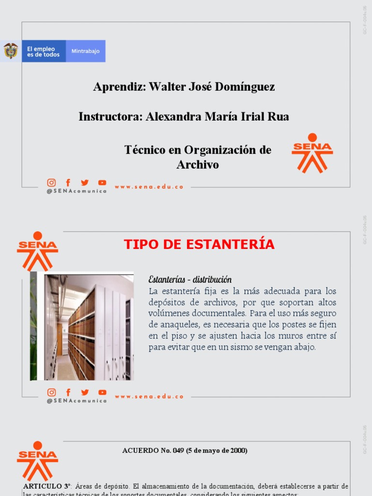 Estanteria Acuerdo 049 | PDF